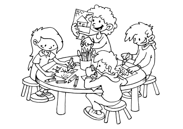 Coin Dessin Coloriage Corner Teken Zeichen Fargelegge Colouring Drawing ...