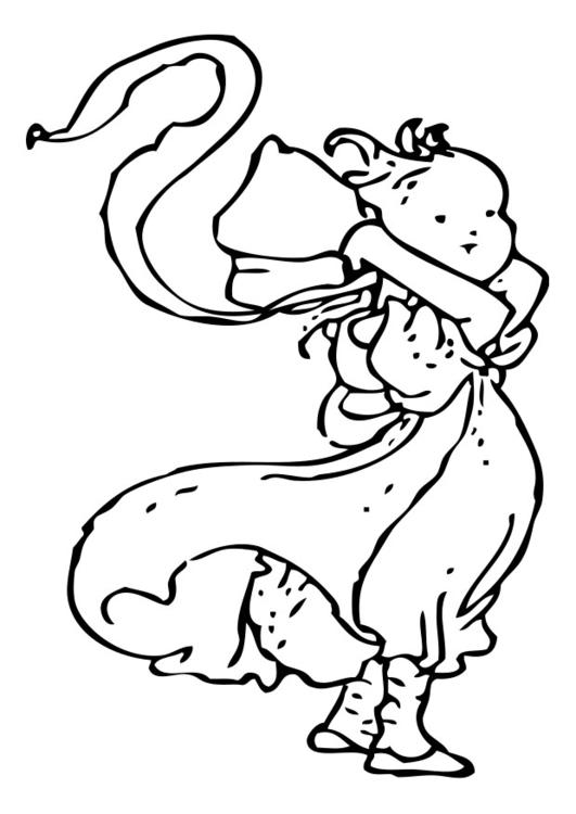Coloriage fille dans le vent - Gratuit à Imprimer - Img 28319