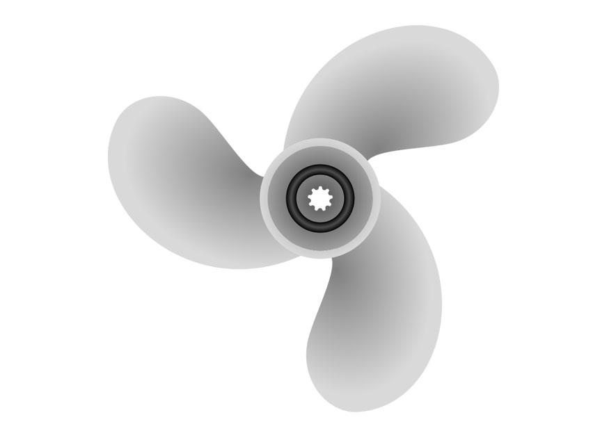 Image clipart de vis avec trois pales et une ouverture centrale