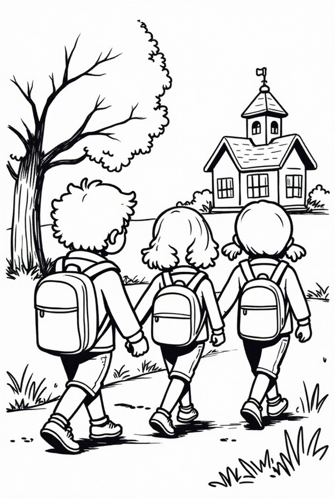 Coloriage Retour à l'école - Gratuit à Imprimer - Img 32275