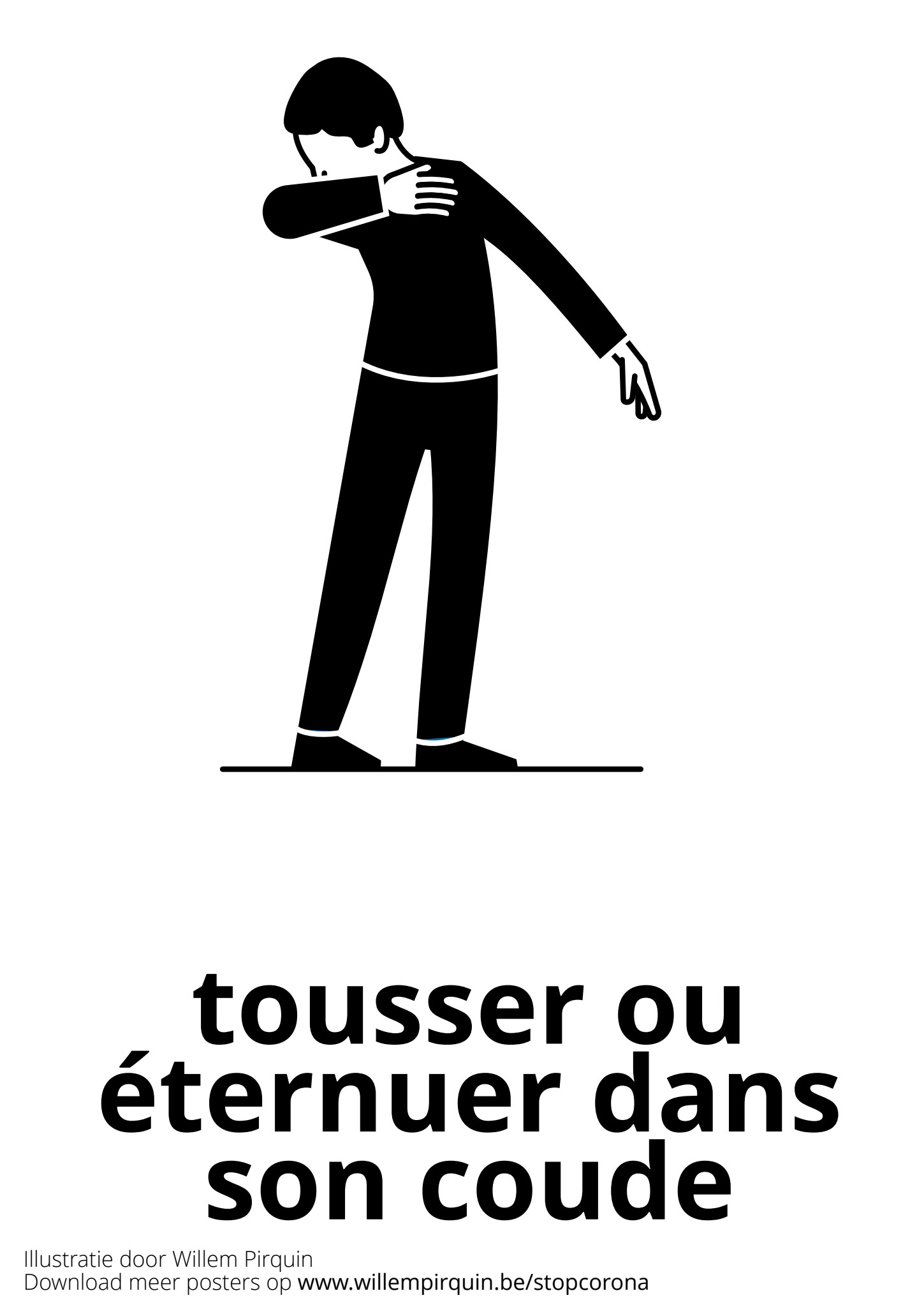 Coloriage tousser dans votre coude - Gratuit à Imprimer - Img 31810