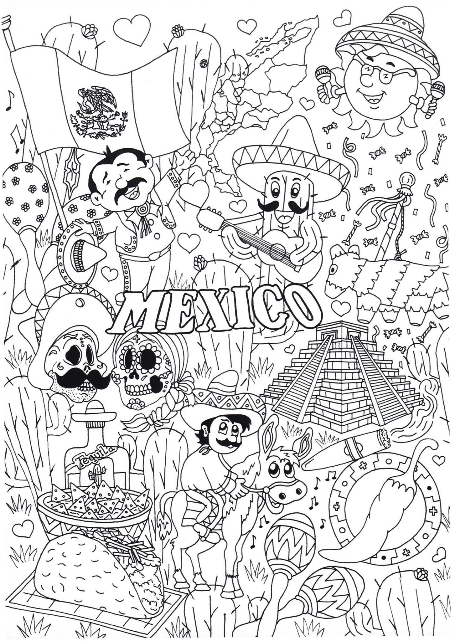 Coloriages de Pays et cultures: art maya...